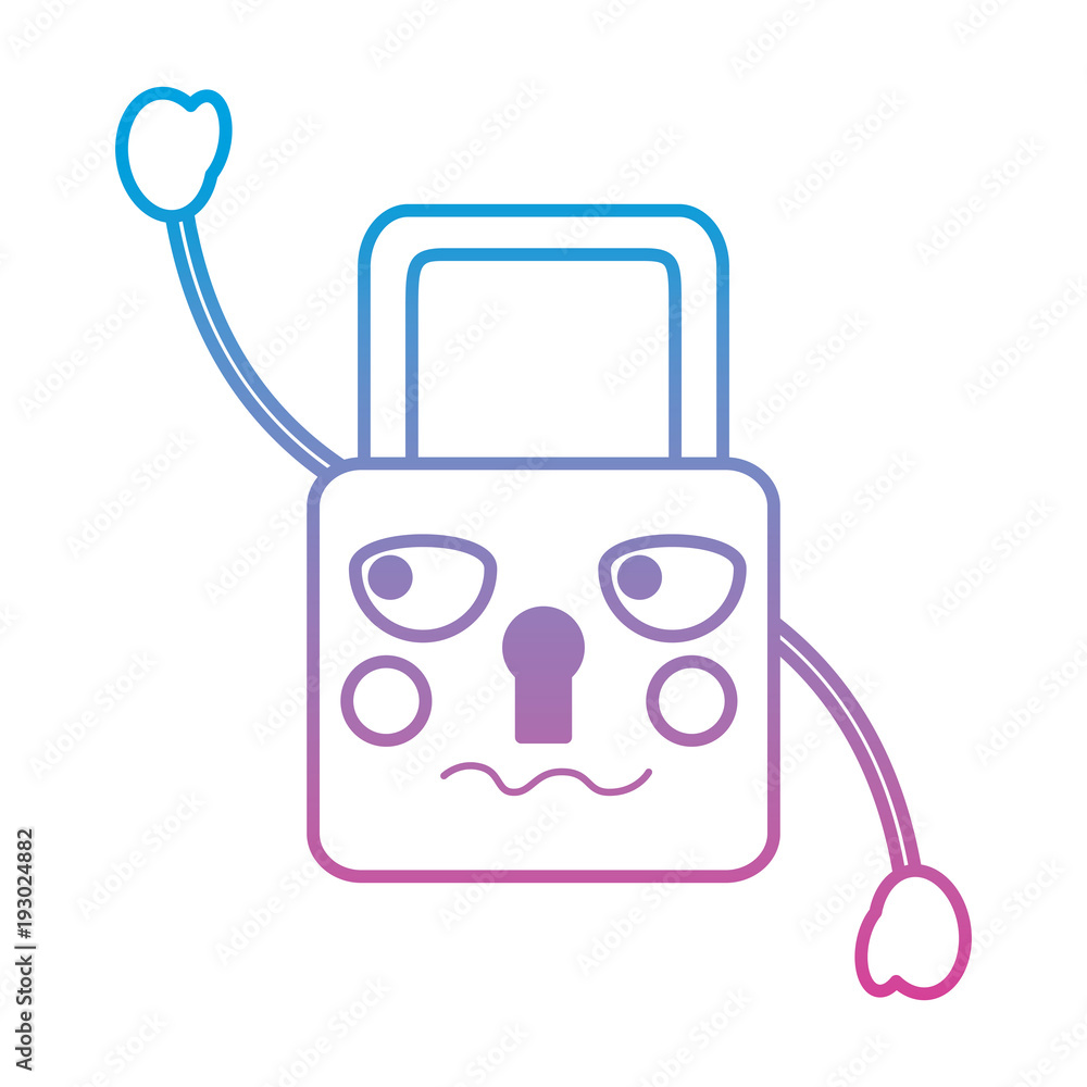 safety lock angry emoji icon image vector illustration design blue to ...