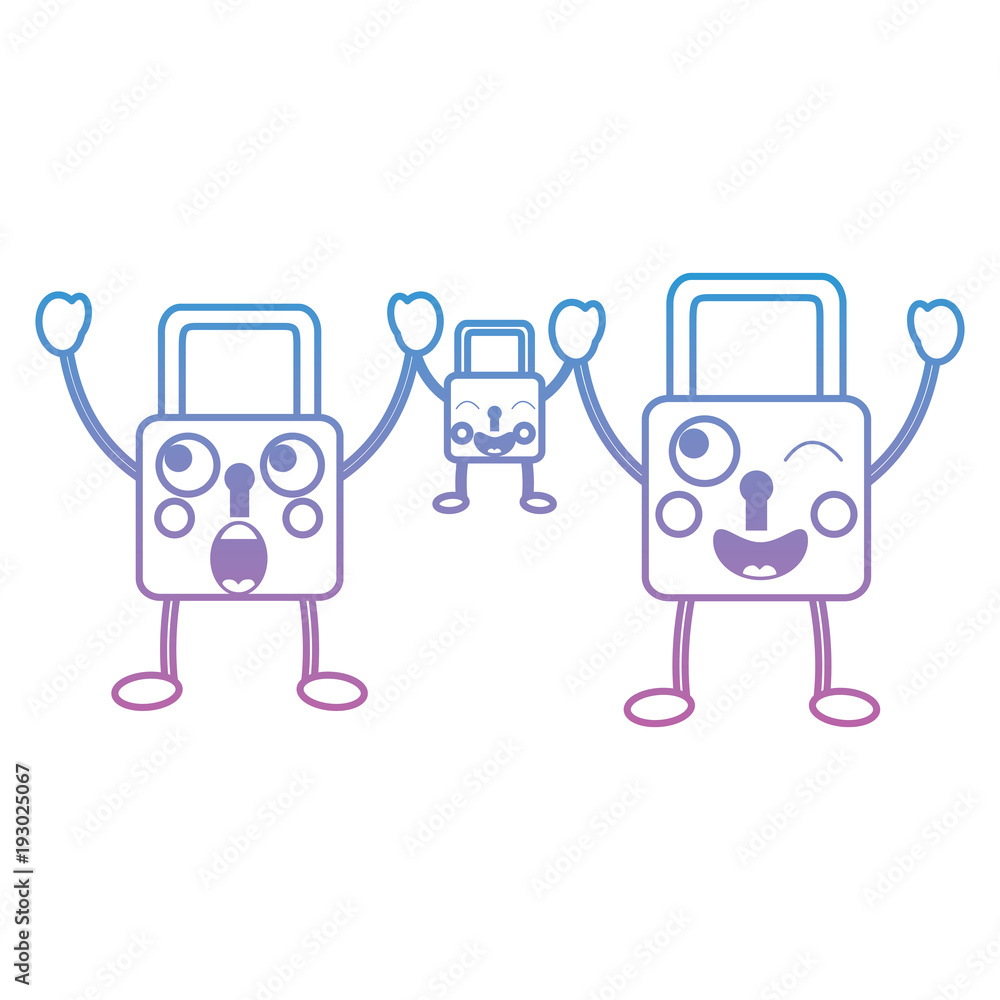 safety locks emoji icon image vector illustration design blue to purple ...