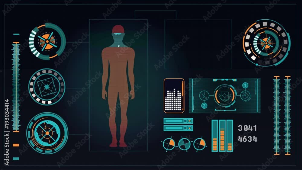 Human body internal organs scanning in x-ray available in 4k UHD FullHD ...