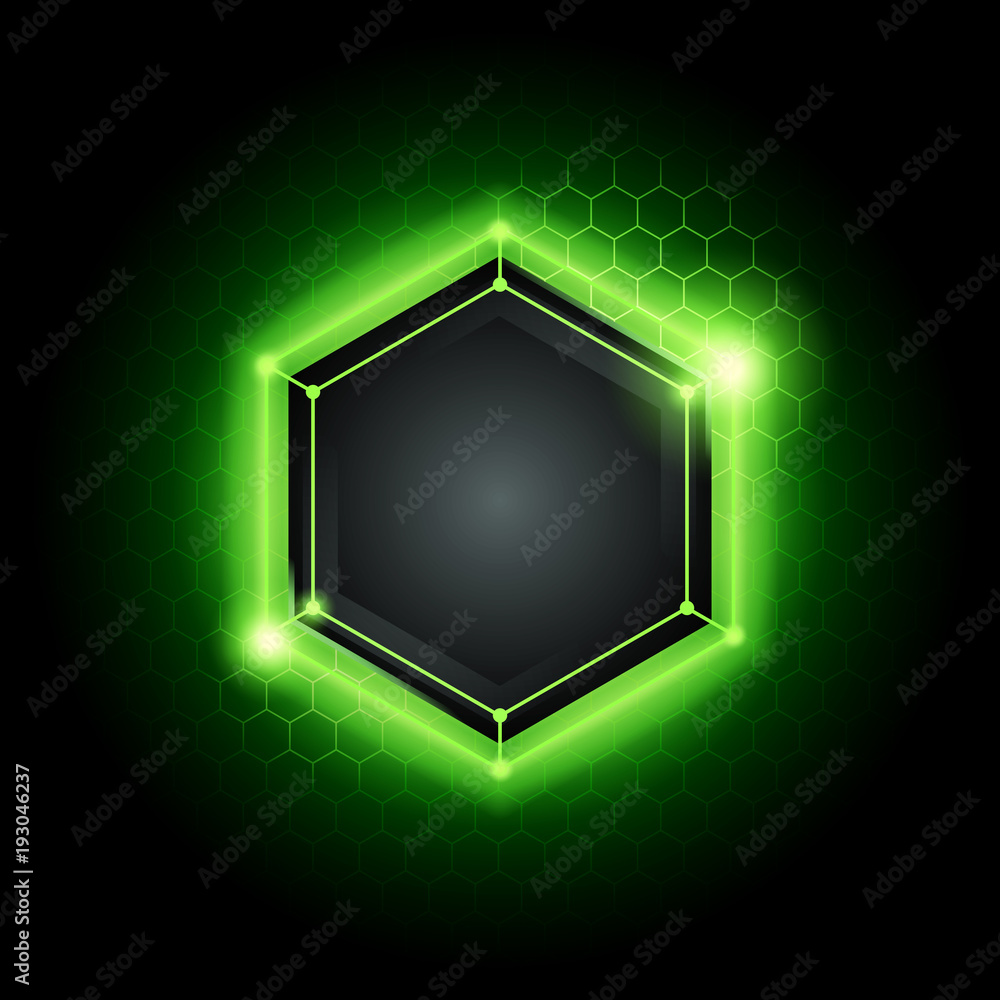 vector illustration green abstract modern metal cyber technology ...