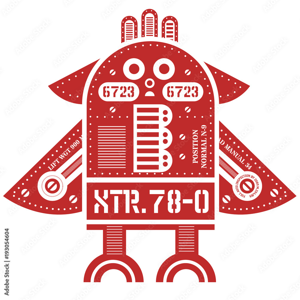 Flying robot illustration. Artistic design of futuristic mechanism ...