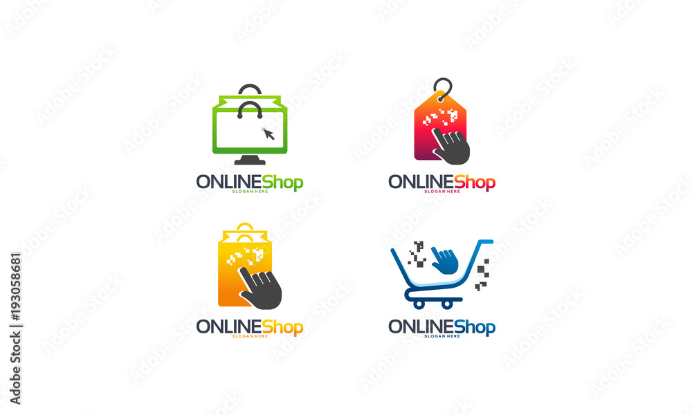Set of Online Shop logo designs concept vector, Sales Retail logo ...