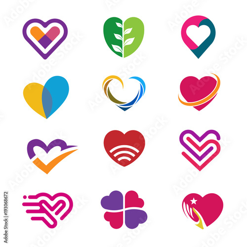 Heart icon vector logo, Heart logo, heart shape, love logo concept ...
