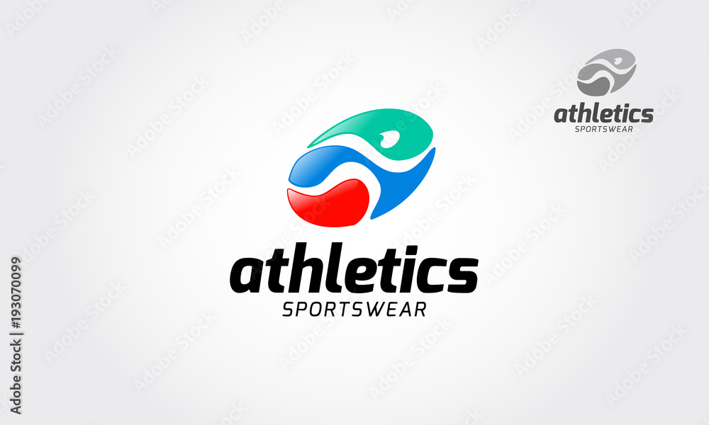 Athletics Sportswear Vector Logo Template. Fast simple stylized athlete ...