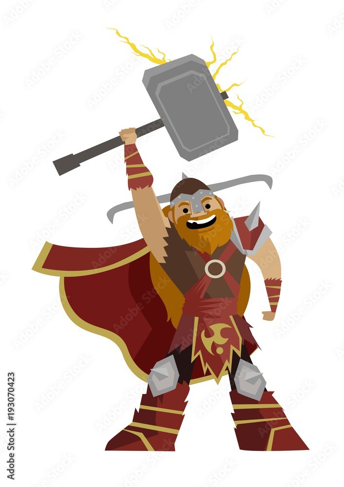 norse mythology thor god of thunders Stock Vector | Adobe Stock