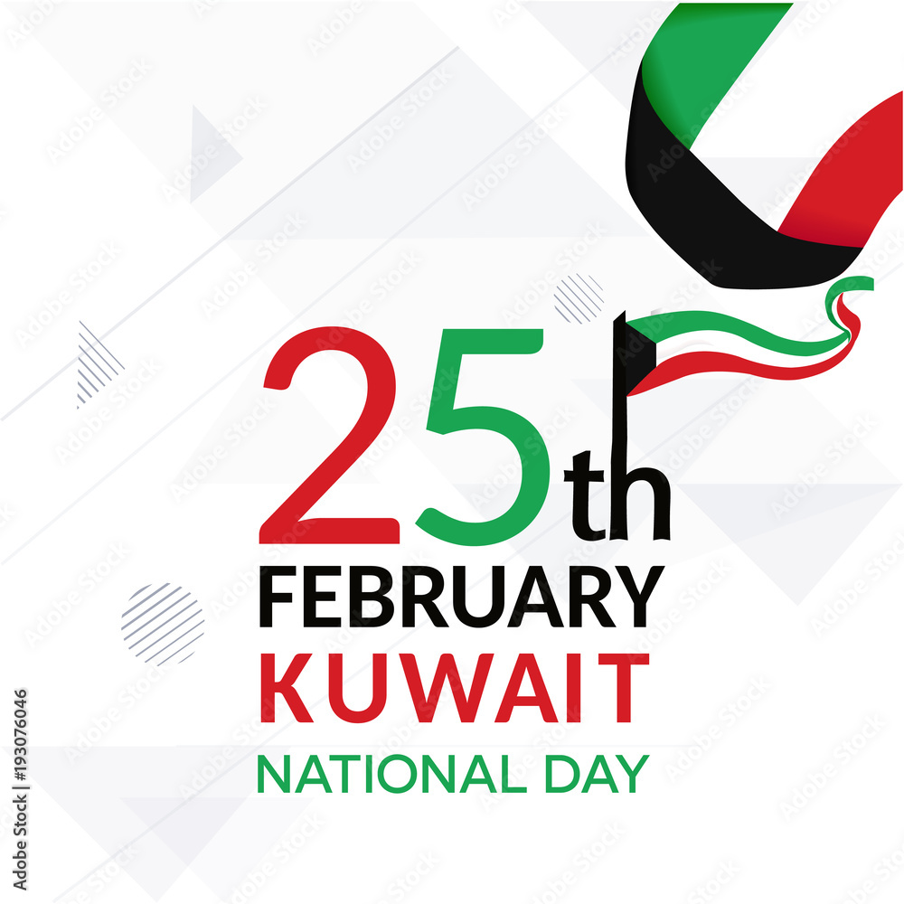 Kuwait independence day, national awakening day with flag background ...