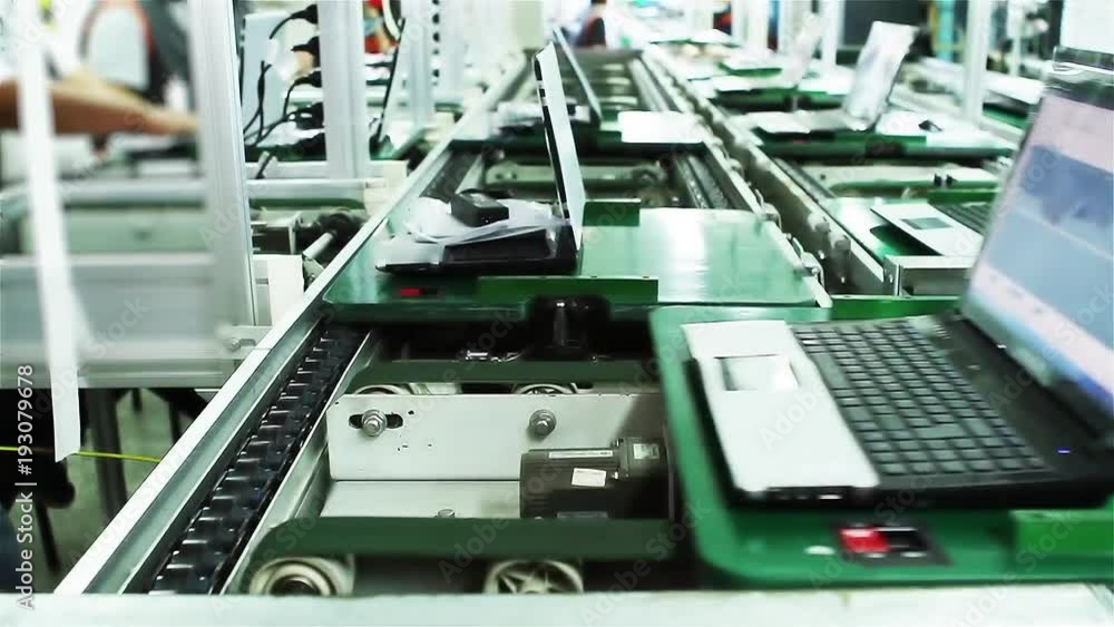 Assembly Line in Laptop Computer Factory. Time Lapse Shot. Stock Video ...