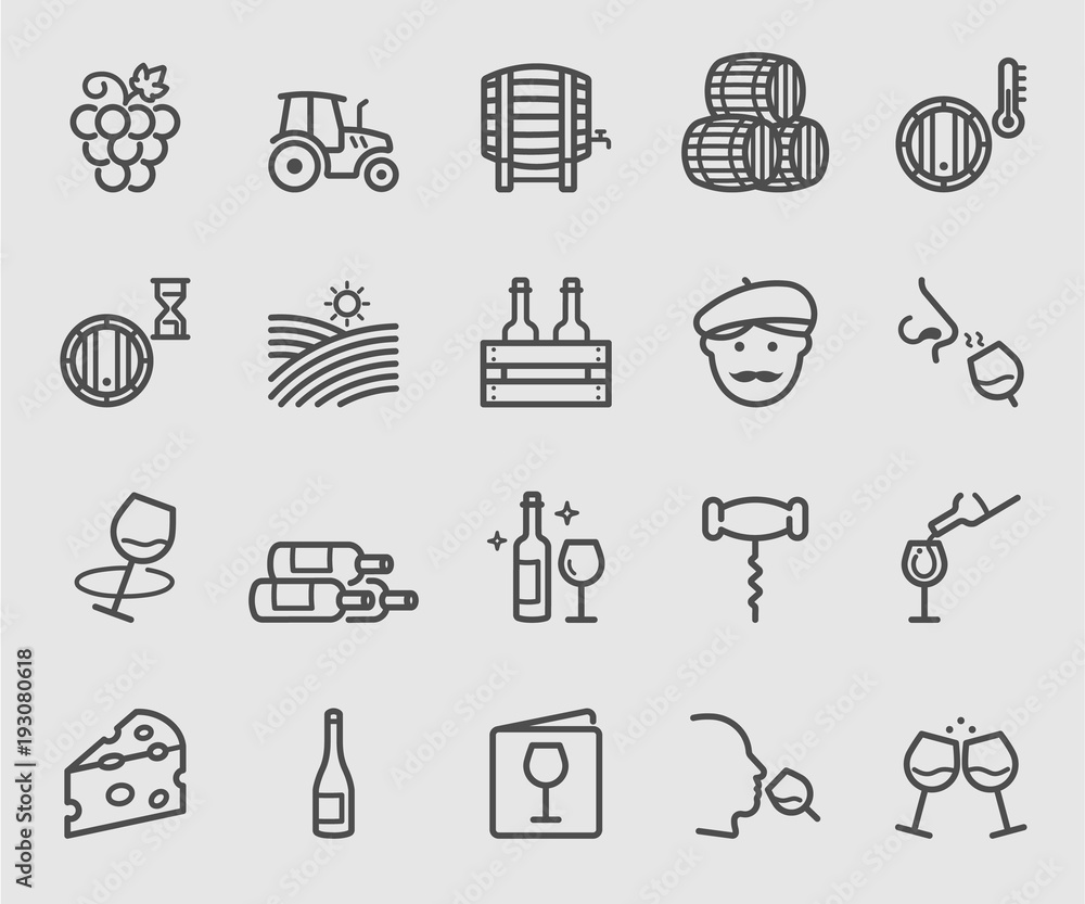 Wine line icon Stock Vector | Adobe Stock