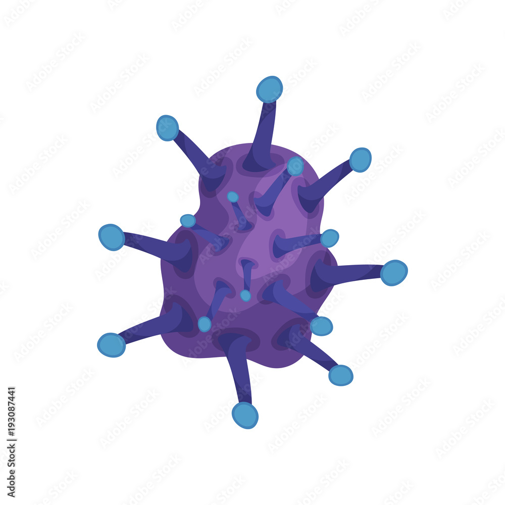 Cartoon icon of influenza virus. Dangerous microorganism. Concept of ...