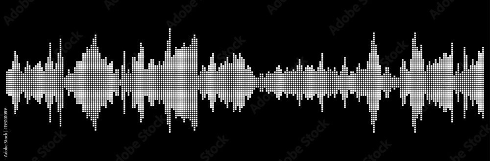 square sound music wave equalizer silhouette isolated on black ...