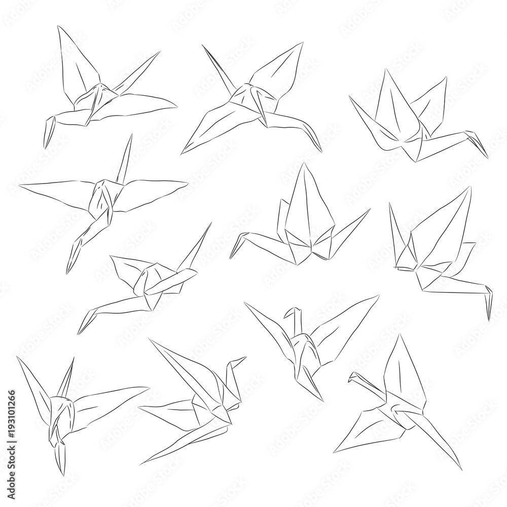 Paper Crane Drawing