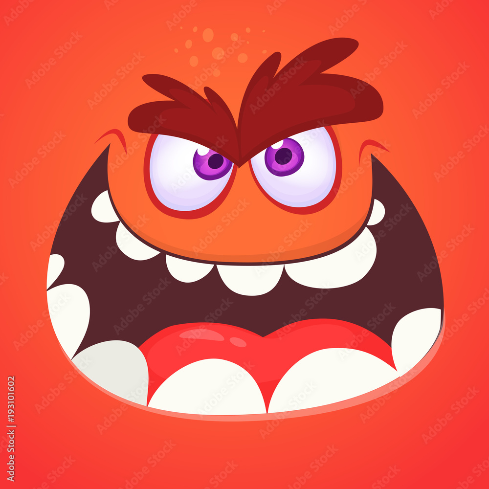 Angry Screaming Cartoon Face