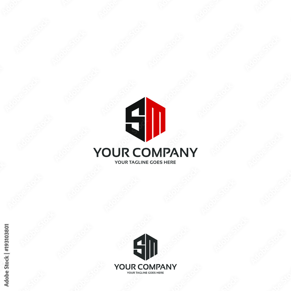 sm - logo template Stock Vector | Adobe Stock