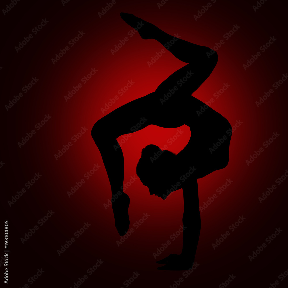 Yoga Gymnast Silhouette, Woman Backbend Gymnastics, Girl Balance ...