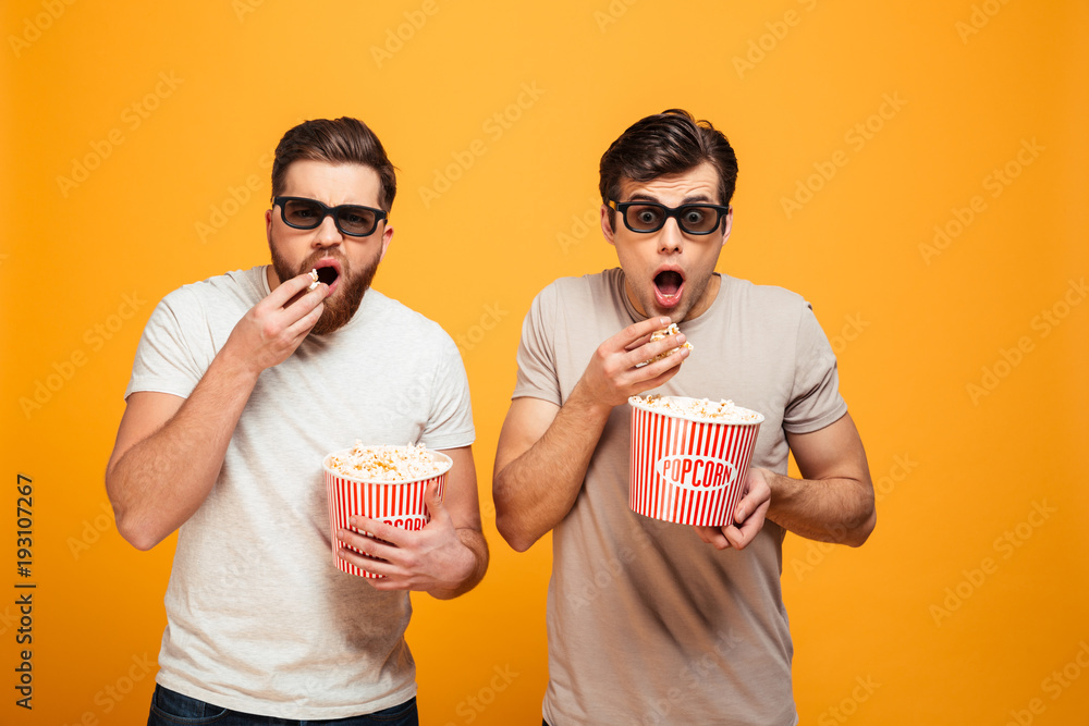Portrait of a two scared young men Stock-Foto | Adobe Stock