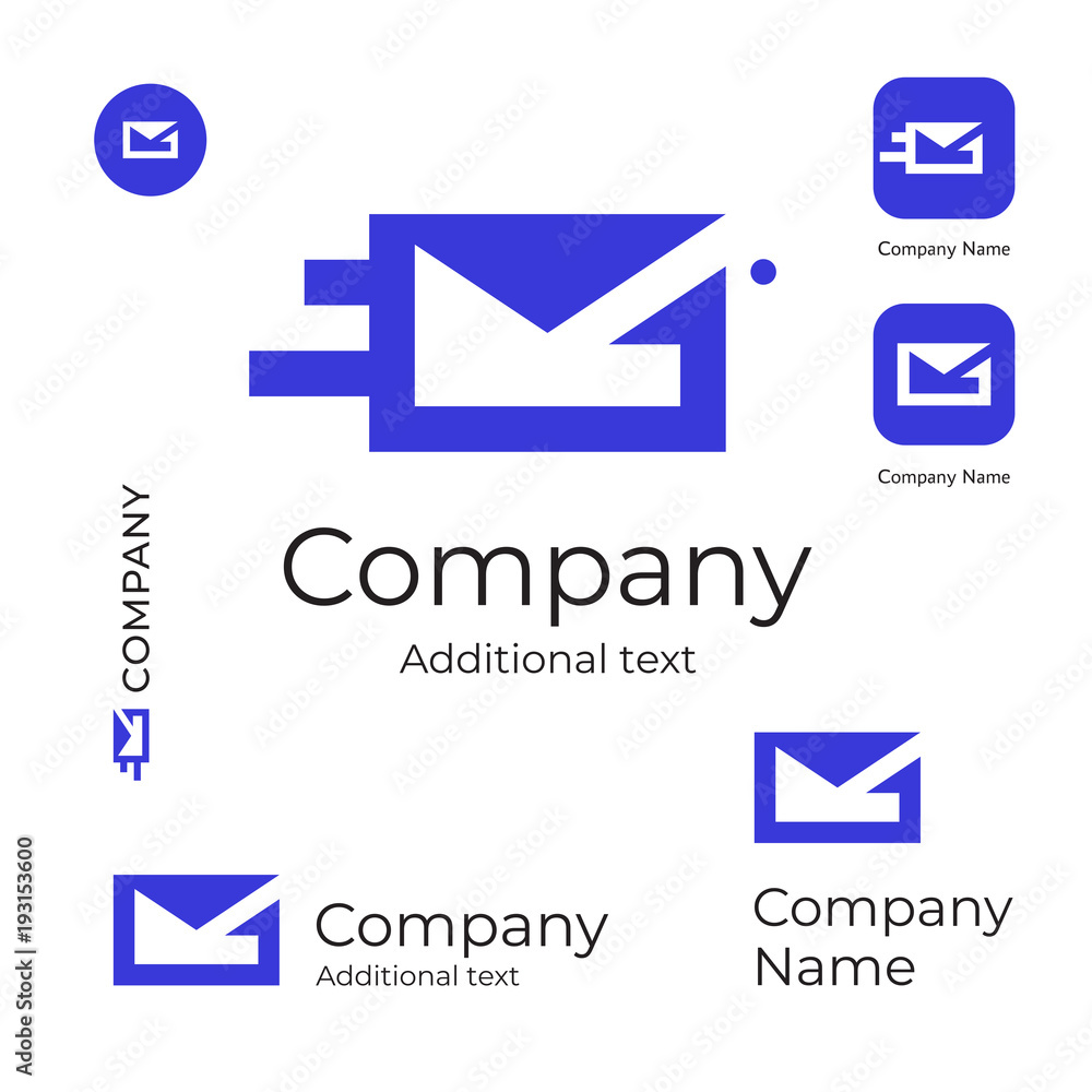 Mail Service Logo Modern Letter in Envelope Identity Brand Commercial ...