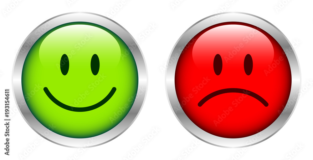 Smileys Green/Red Silver Shine Stock Vector | Adobe Stock