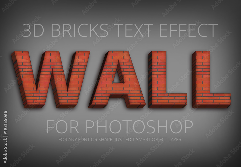 Red Brick Wall Text Effect 1 Stock Template | Adobe Stock