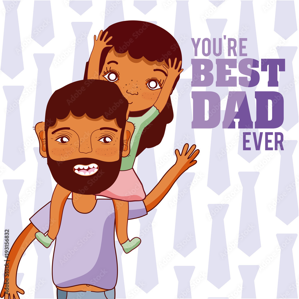 Happy fathers day funny cartoons Stock Vector | Adobe Stock