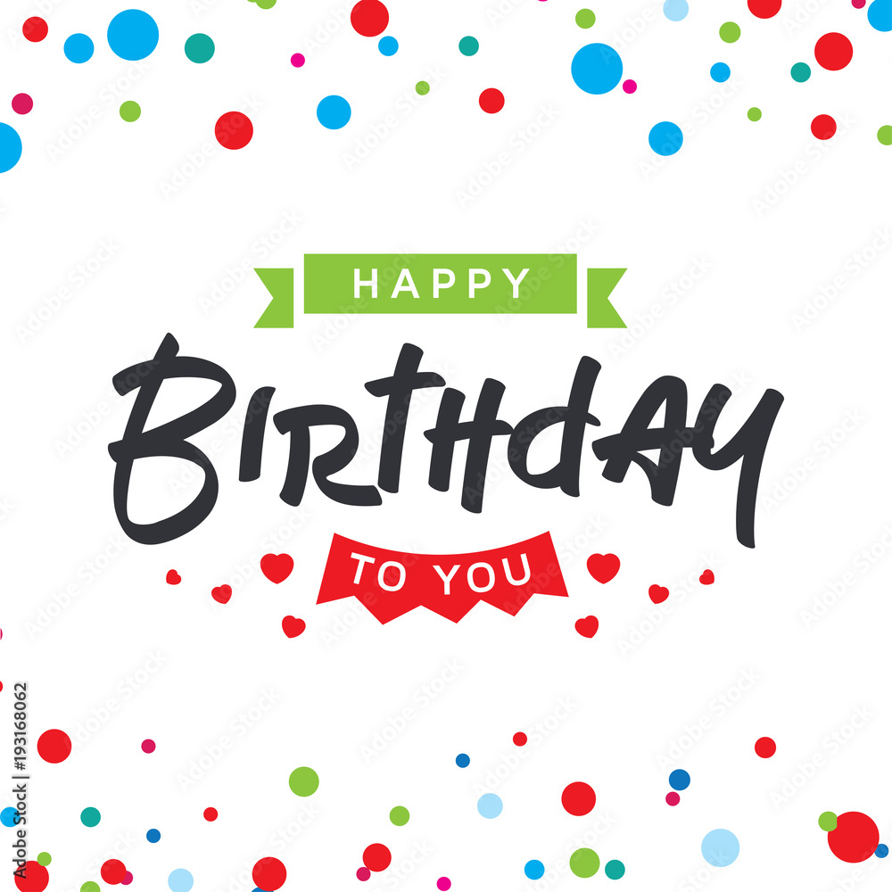 Vector birthday greeting card. Happy Birthday background with banner ...