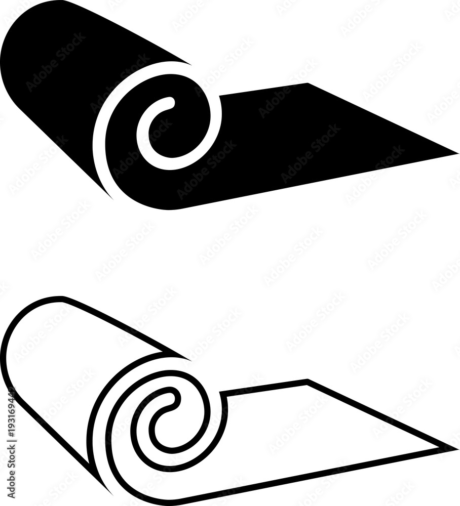 Roll Icon, Mat, Rug, Carpet Or Paper Roll Icon Of Anything, Stock ...