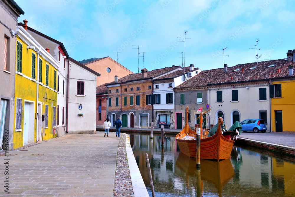 Small Italian town Comacchio also known as "The Little Venice", Emilia ...