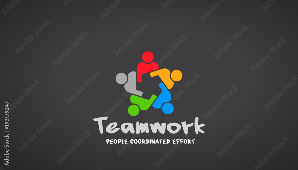 Teamwork People Logo. Vector Design Illustration Stock Vector | Adobe Stock