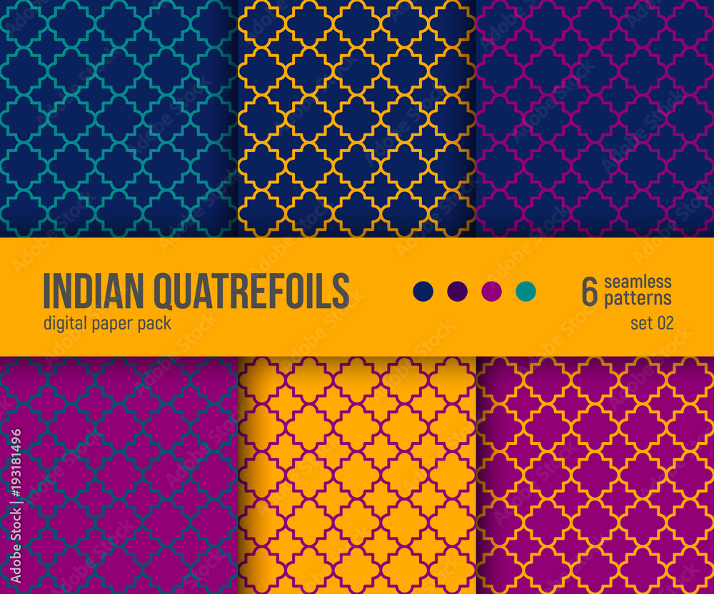 Digital paper pack, set of 6 abstract geometric backgrounds. Seamless ...