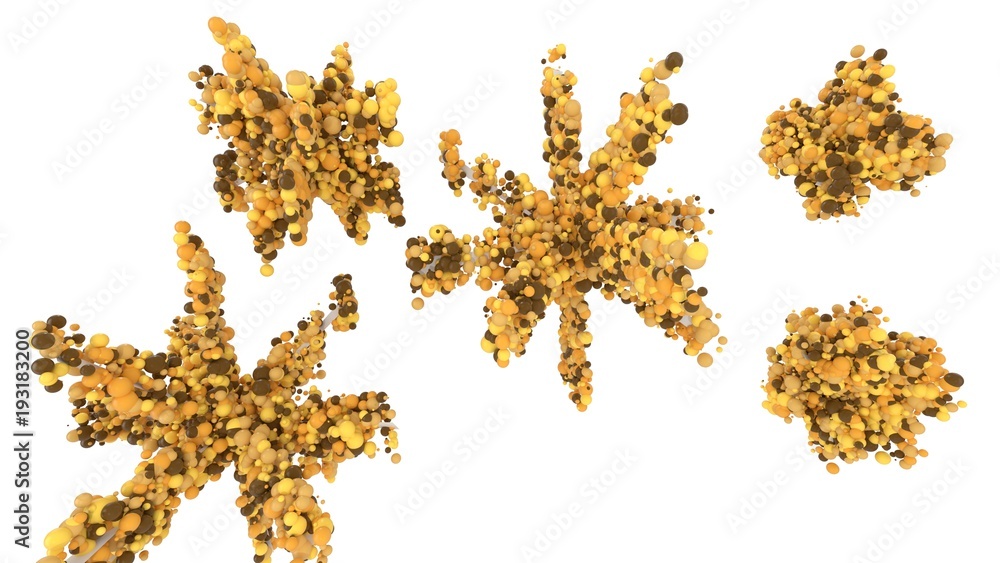 3d illustration of abstract atomic or molecular structures in form of ...