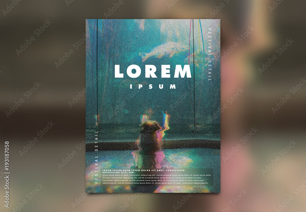 Event Poster with Glitch Style Background 2 Stock Template | Adobe Stock