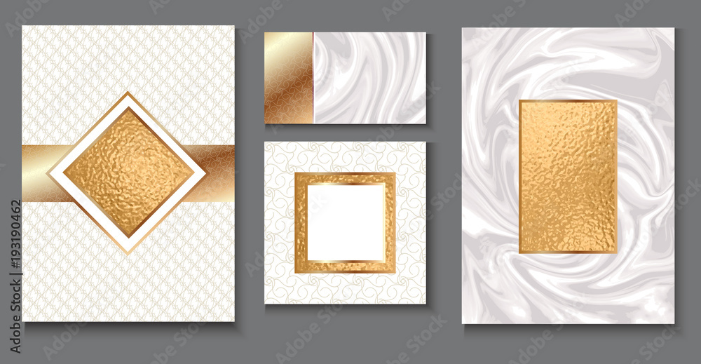 Brochure or vip packaging design set, luxury wrap paper template or ...