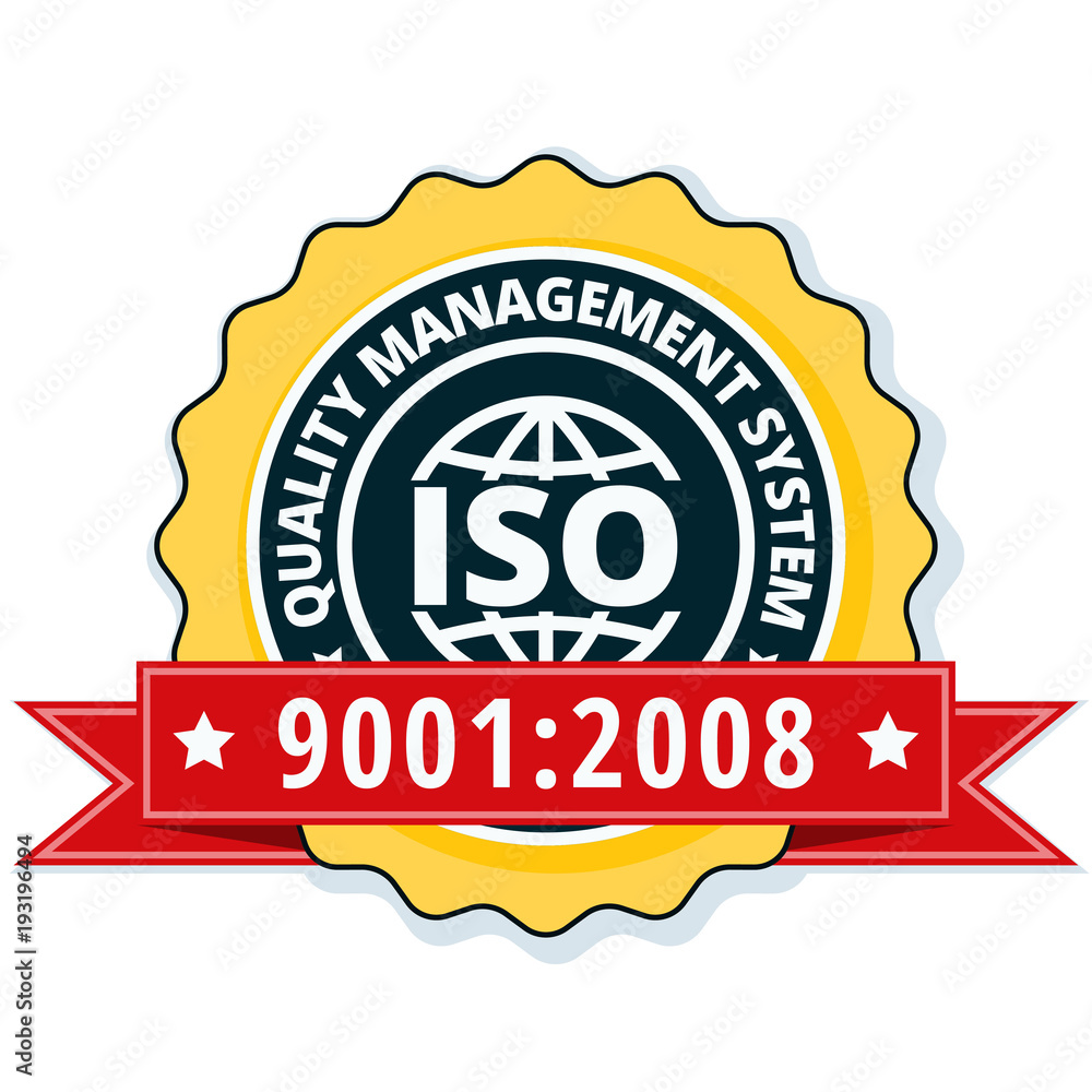 ISO 9001:2015 label illustration Stock Vector | Adobe Stock
