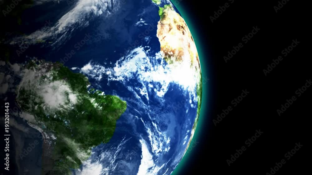 Vidéo Stock 4K Slowly rotating Earth by in space night, seamless looped ...