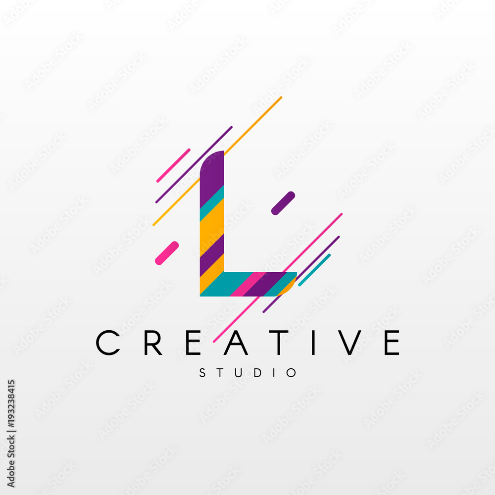 Letter L Logo. Abstract L letter design, made of various geometric ...