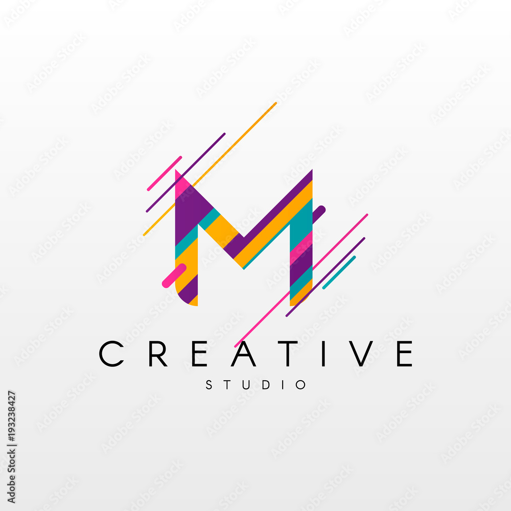 Letter M Logo. Abstract M letter design, made of various geometric ...