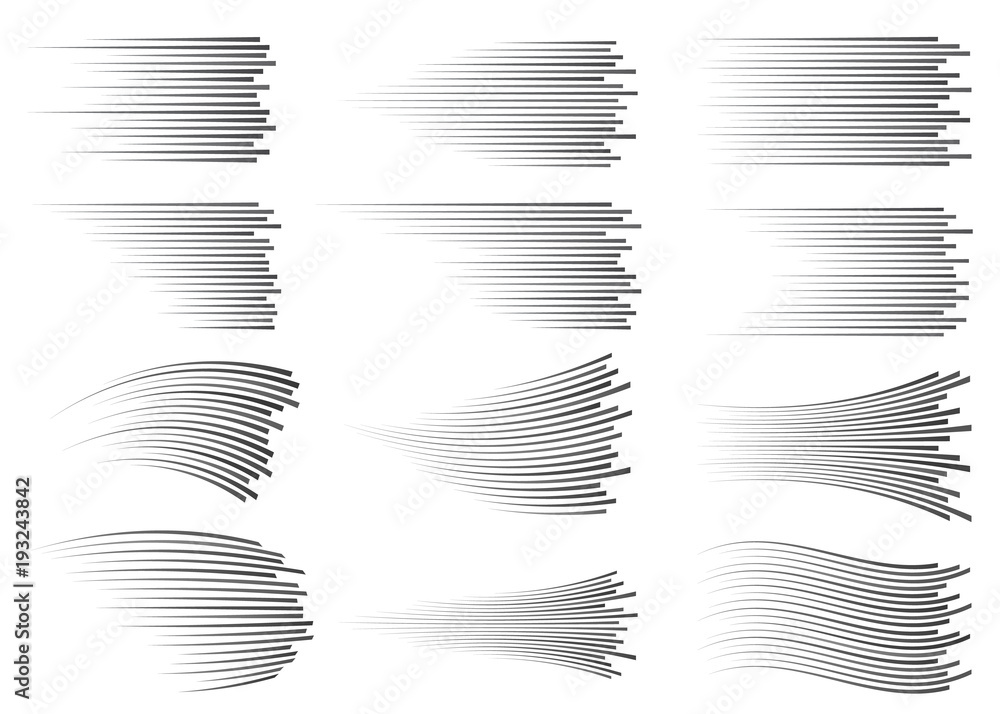 Speed lines isolated. Motion effect. Black lines on white background ...