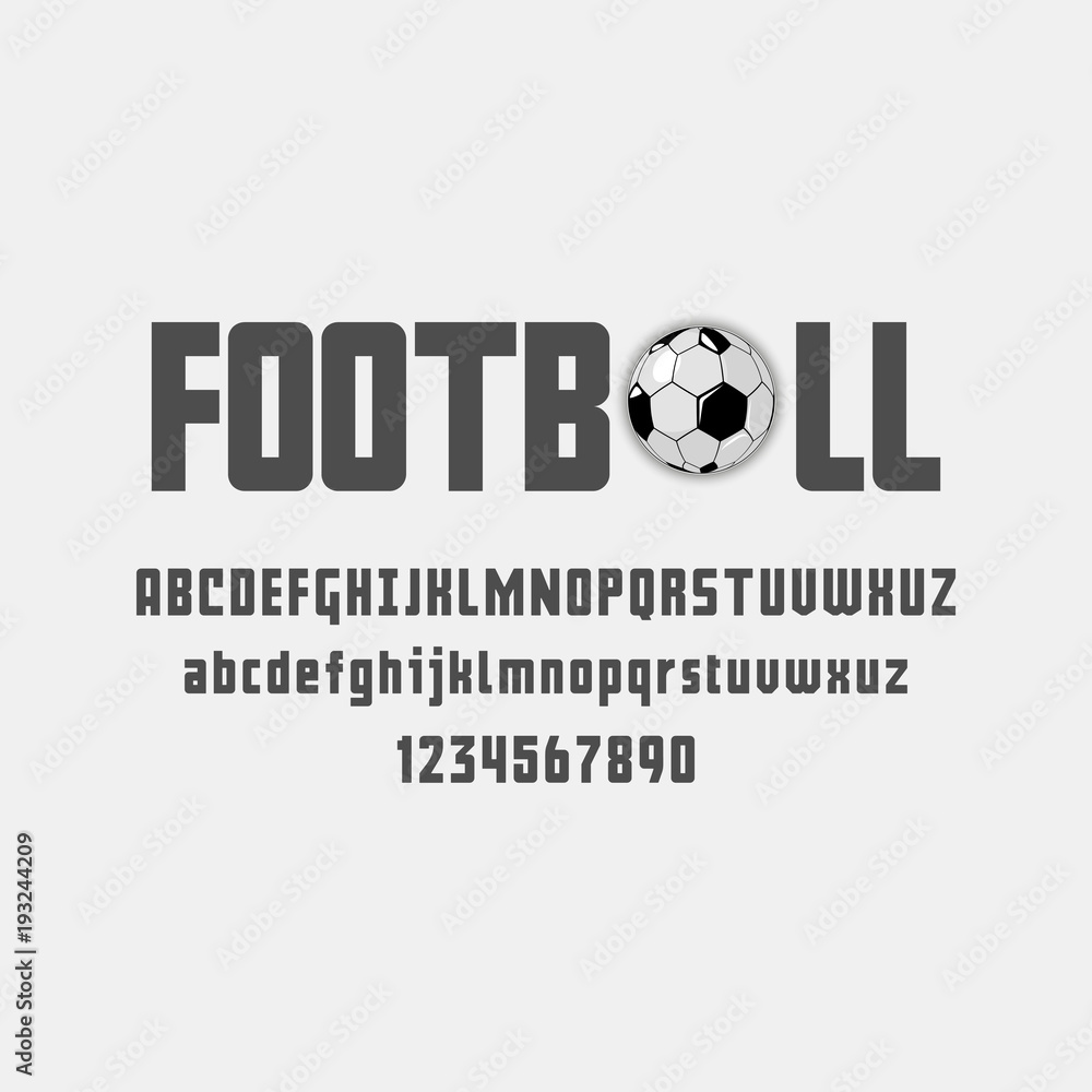 Set of football soccer - badge, logo and font. Vector illustration ...