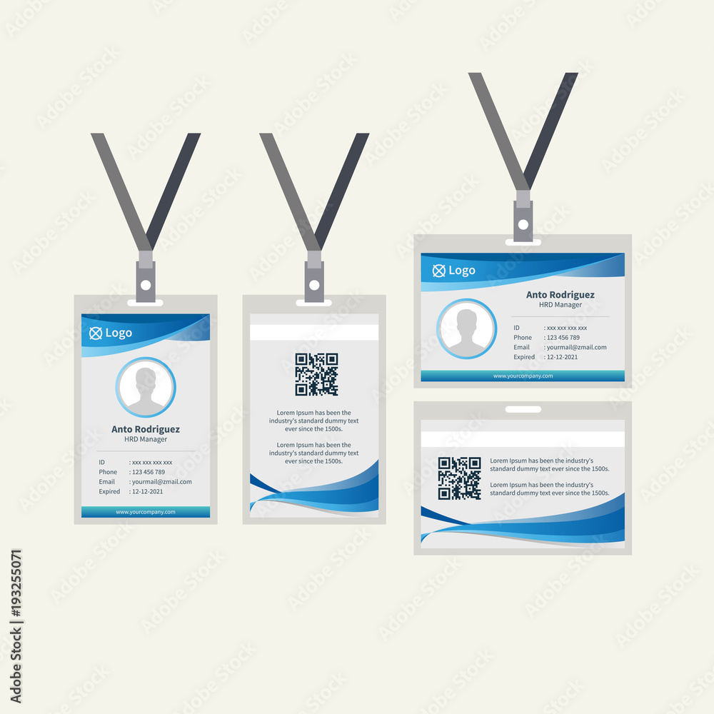 ID Card Name Tag Design Stock Vector | Adobe Stock