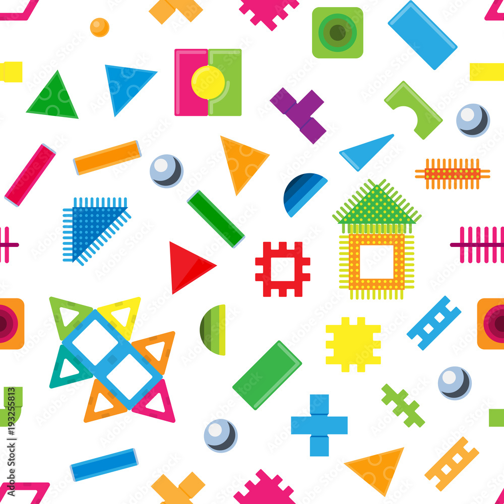 Kids building blocks toy vector baby colorful bricks to build or ...