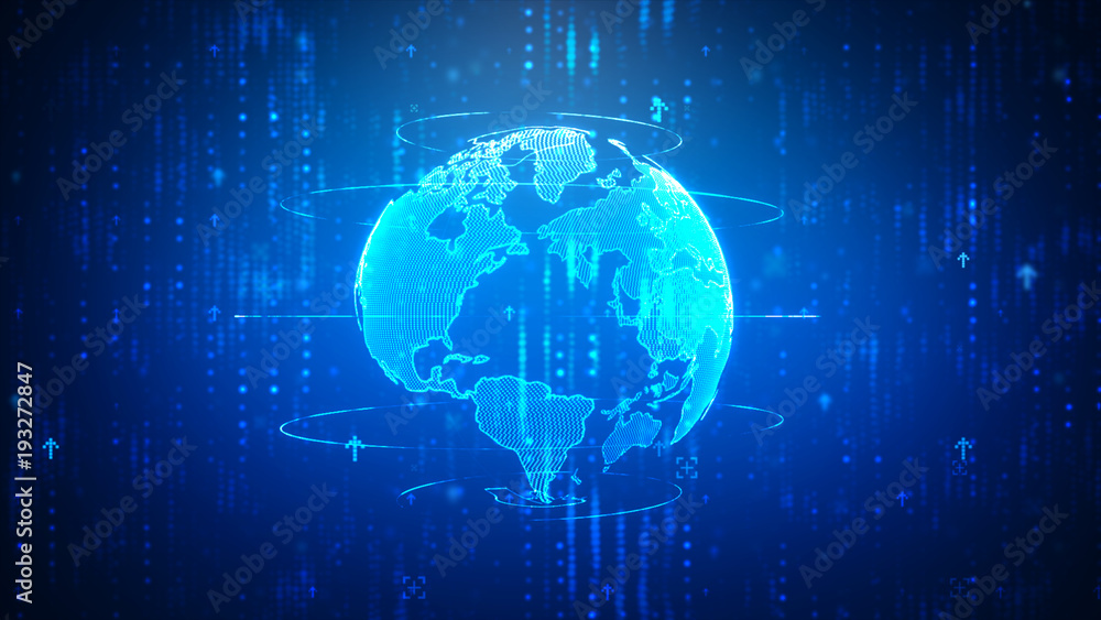 Abstract dark background with arrow dot lighting for cyber technology ...