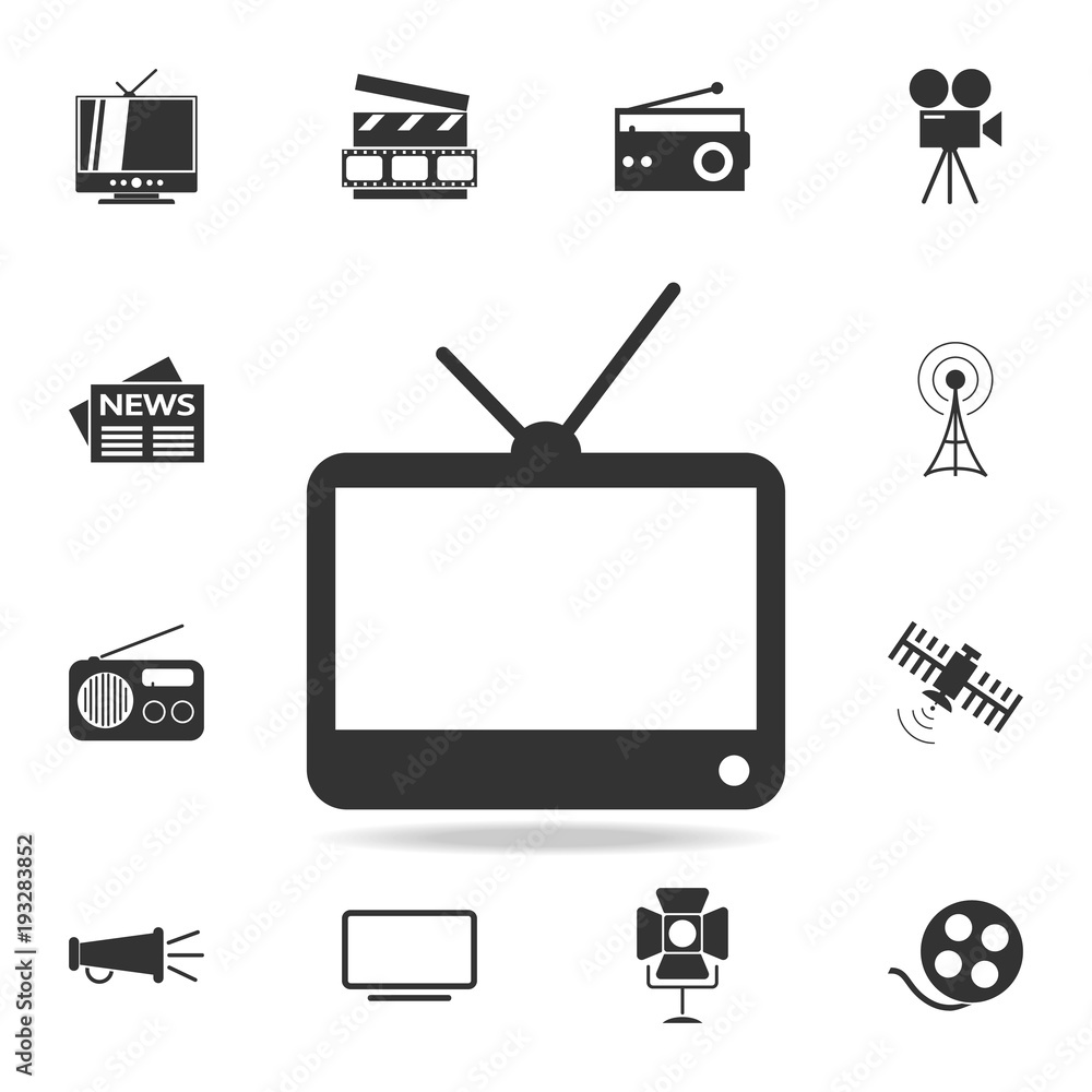 Tv Icon. Detailed set icons of Media element icon. Premium quality ...