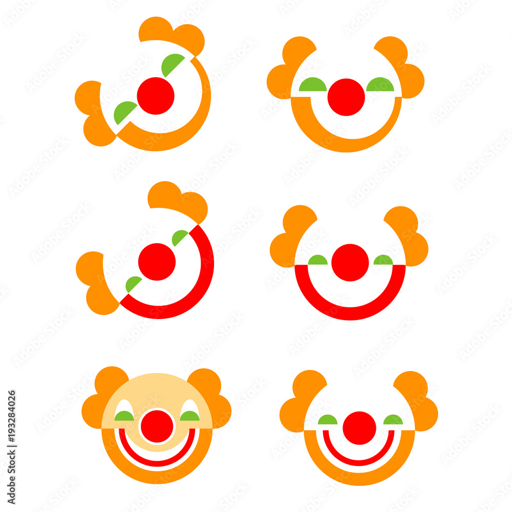 Symbol of charity red nose day. Icon of Funny cute round smiling clown ...