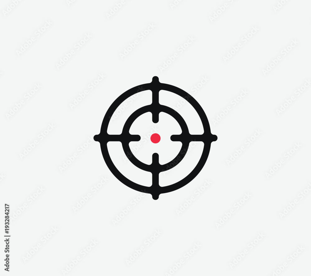 Aim vector linear stylized icon, goal abstract sign, target symbol, gun ...
