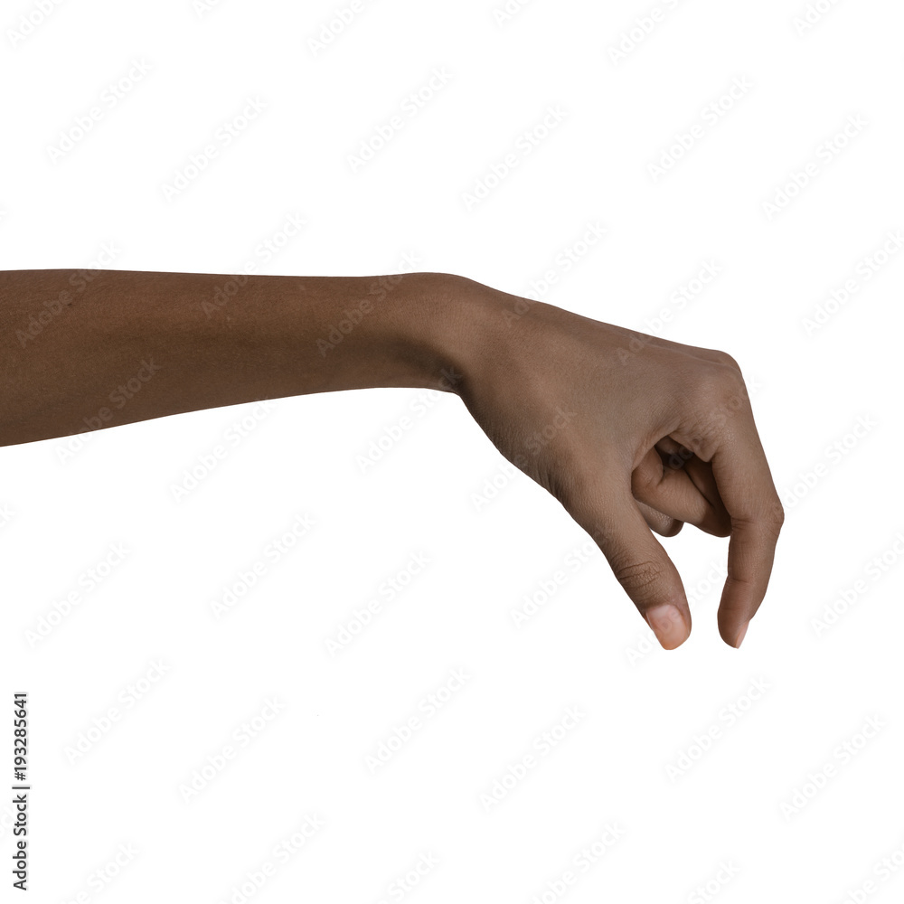 African american black hand gesture isolated on white background Stock ...