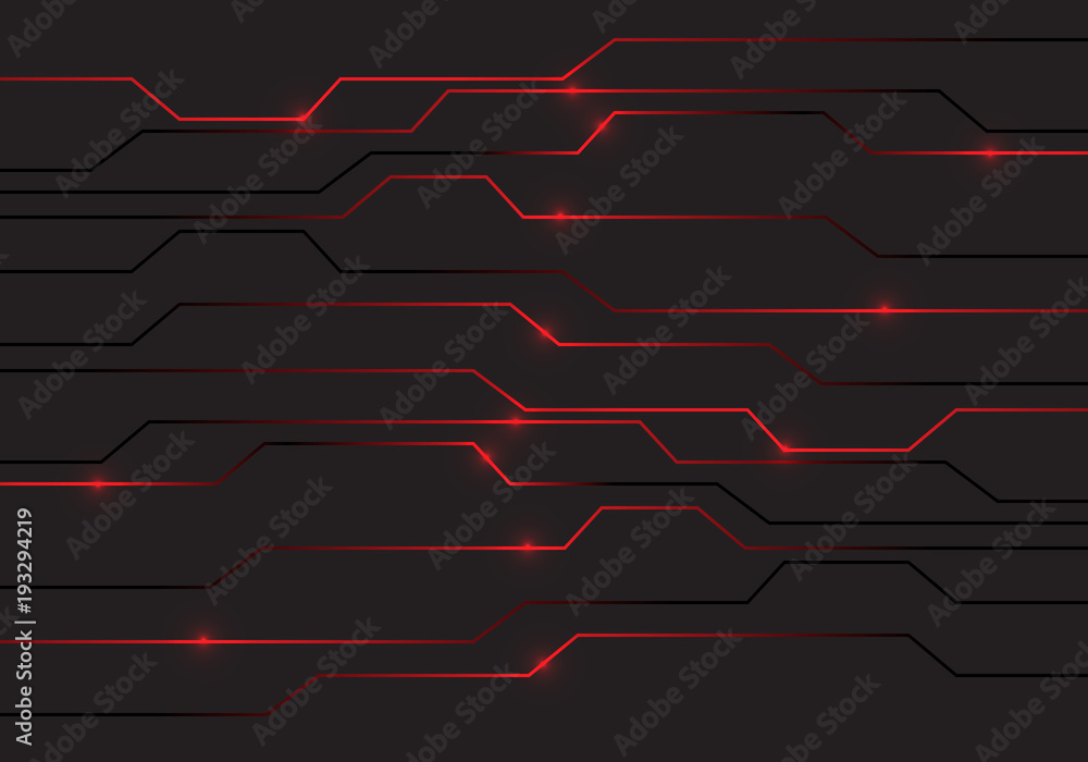Abstract red circuit light technology power design modern futuristic ...