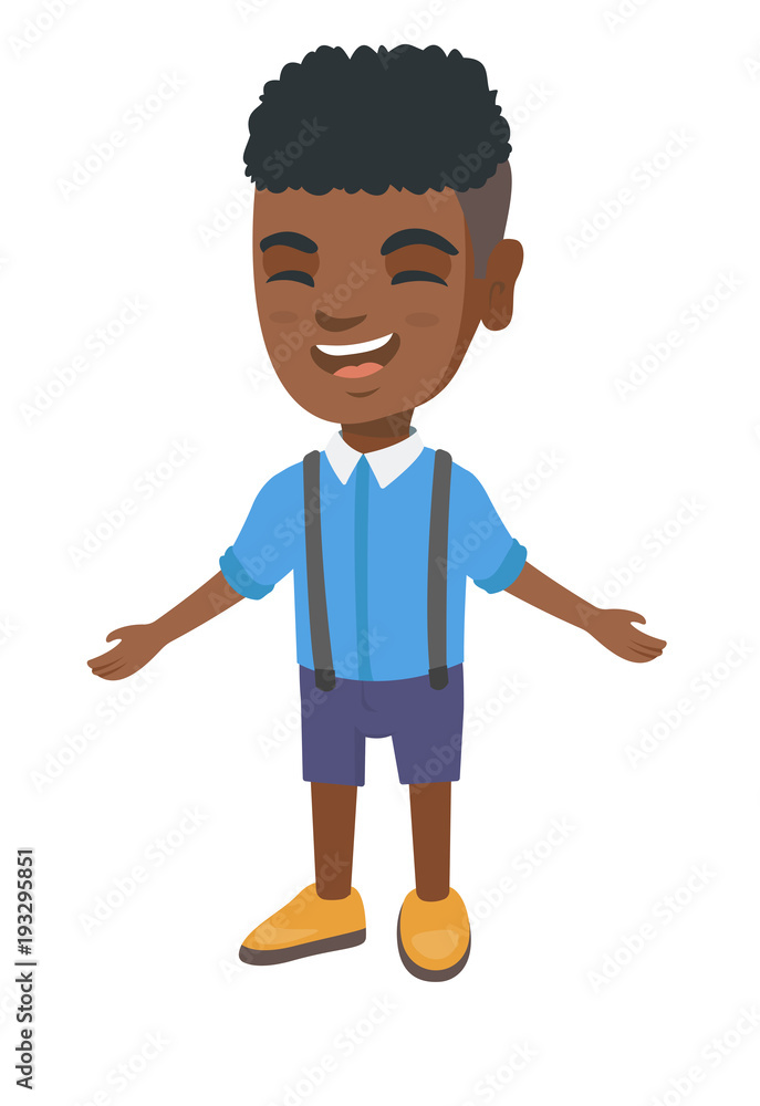 African-american cheerful boy laughing. Happy little boy laughing with ...