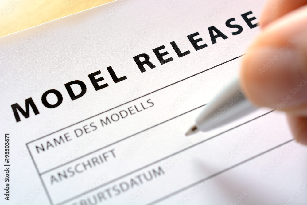 Model Release als Vertrag oder Formular zum Ausfülle Stock Photo ...