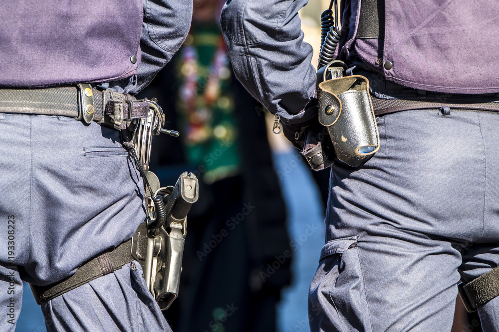 Photo & Art Print German Federal police officer protecting the city ...