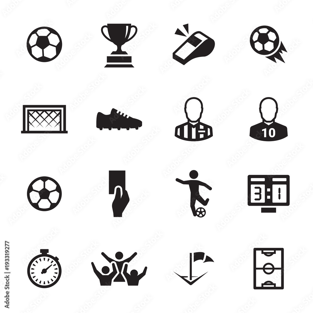 Soccer icons set Stock-Vektorgrafik | Adobe Stock