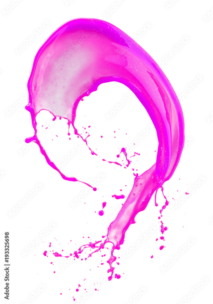 pink paint splash isolated on a white background Stock Photo | Adobe Stock